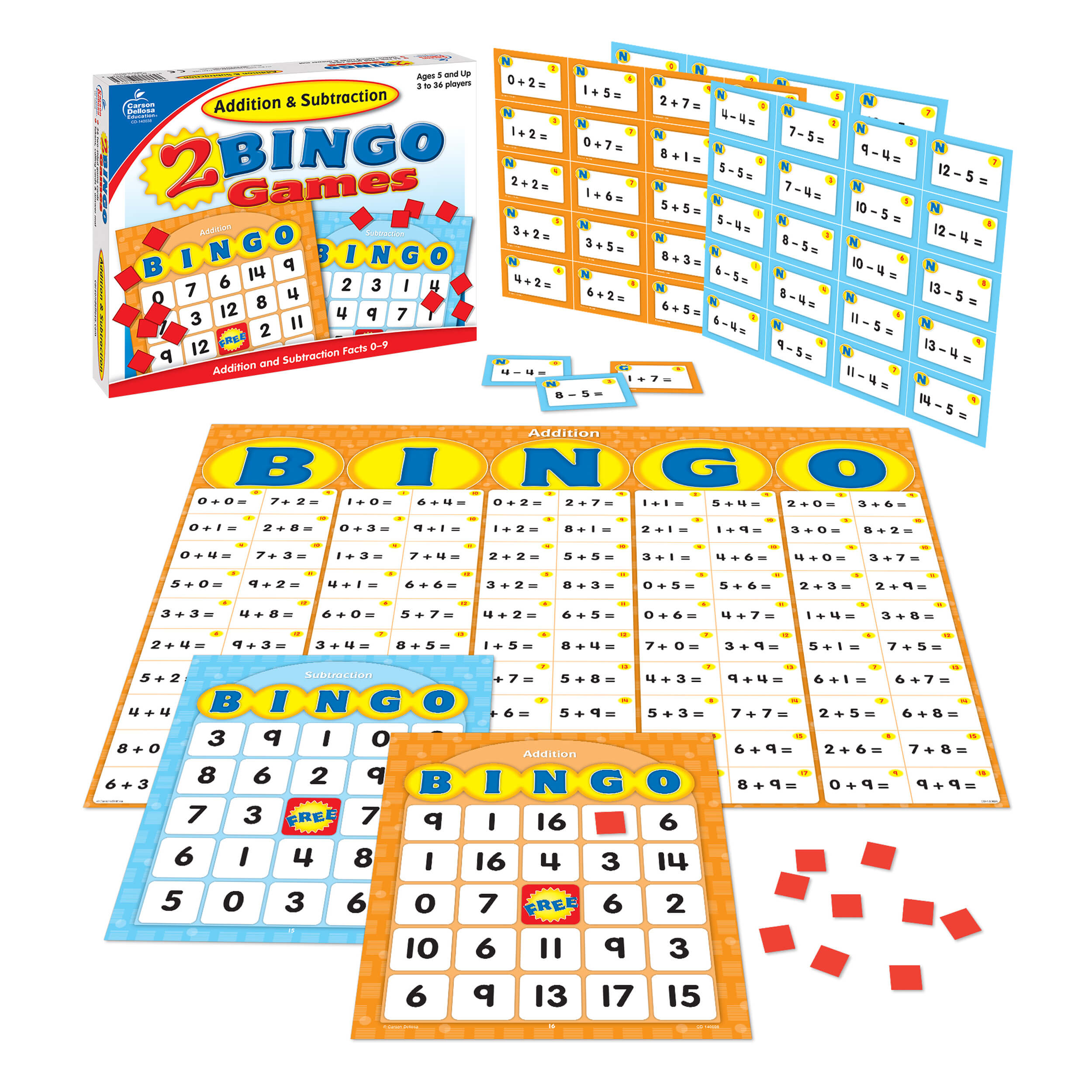 Addition Subtraction Bingo Board Game Grade K 2 Carson Dellosa Addition Subtraction Bingo Board Game Grade K 2 Carson Dellosa